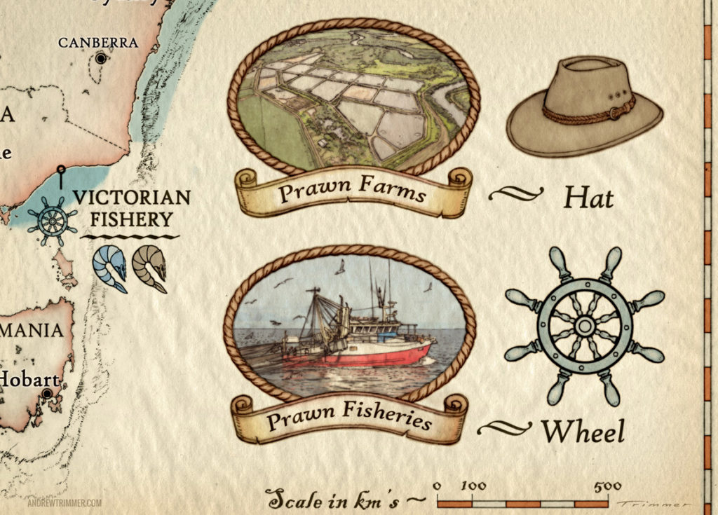 Australian Prawn Map – Andrew Trimmer