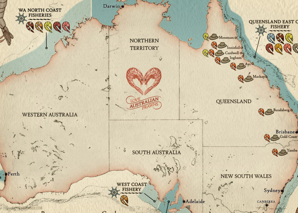 Australian Prawn Map – Andrew Trimmer